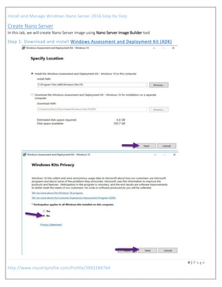 Install and manage windows nano server 2016 step by step | PDF