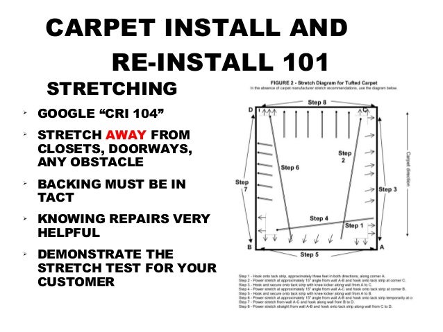 Carpet Install and re-install 101