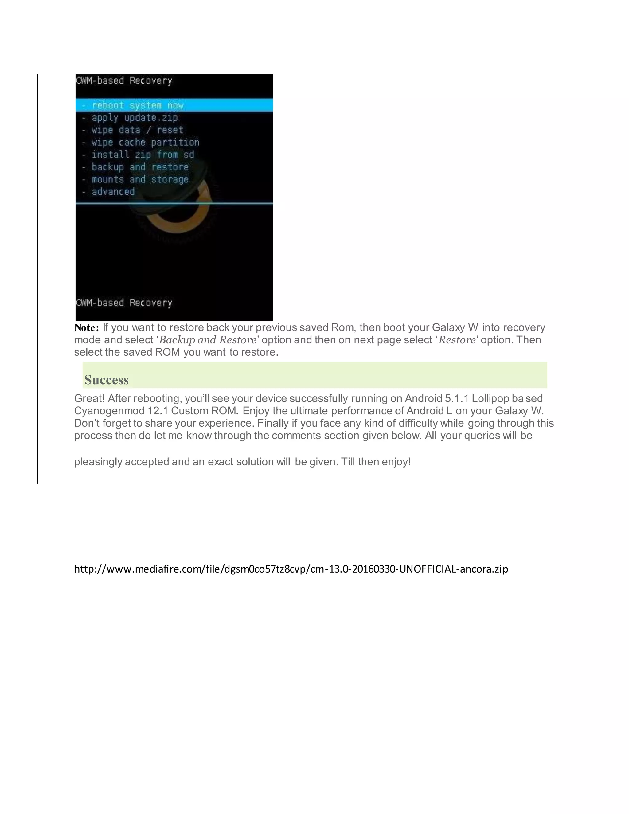 Install android 5 samsung | DOCX