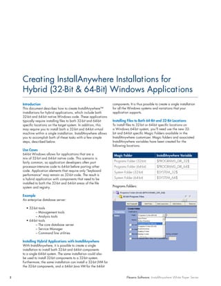 Creating InstallAnywhere Installations for Hybrid (32-Bit & 64-Bit ...