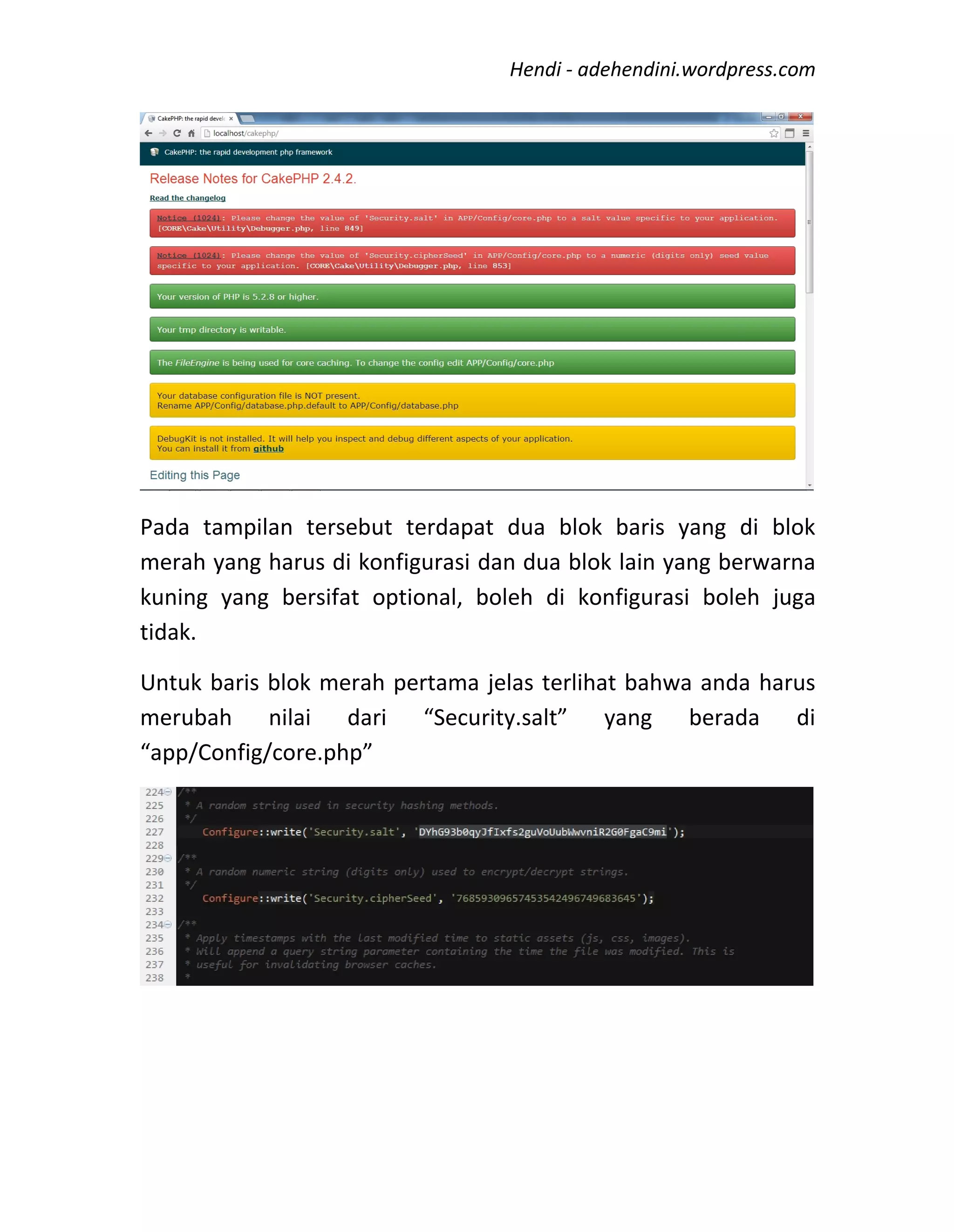 Installasi dan Konfigurasi Framework CakePhp | PDF