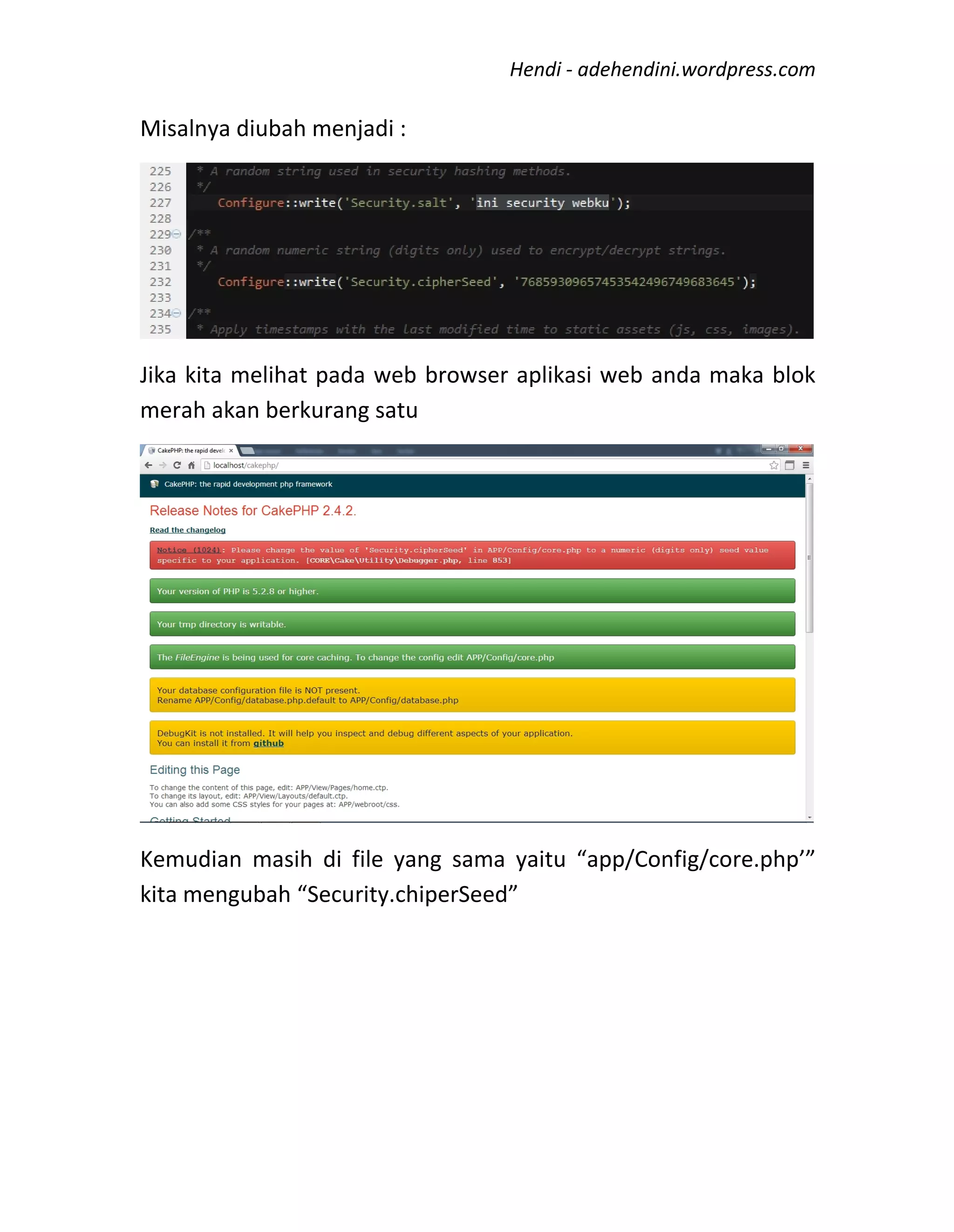Installasi dan Konfigurasi Framework CakePhp | PDF