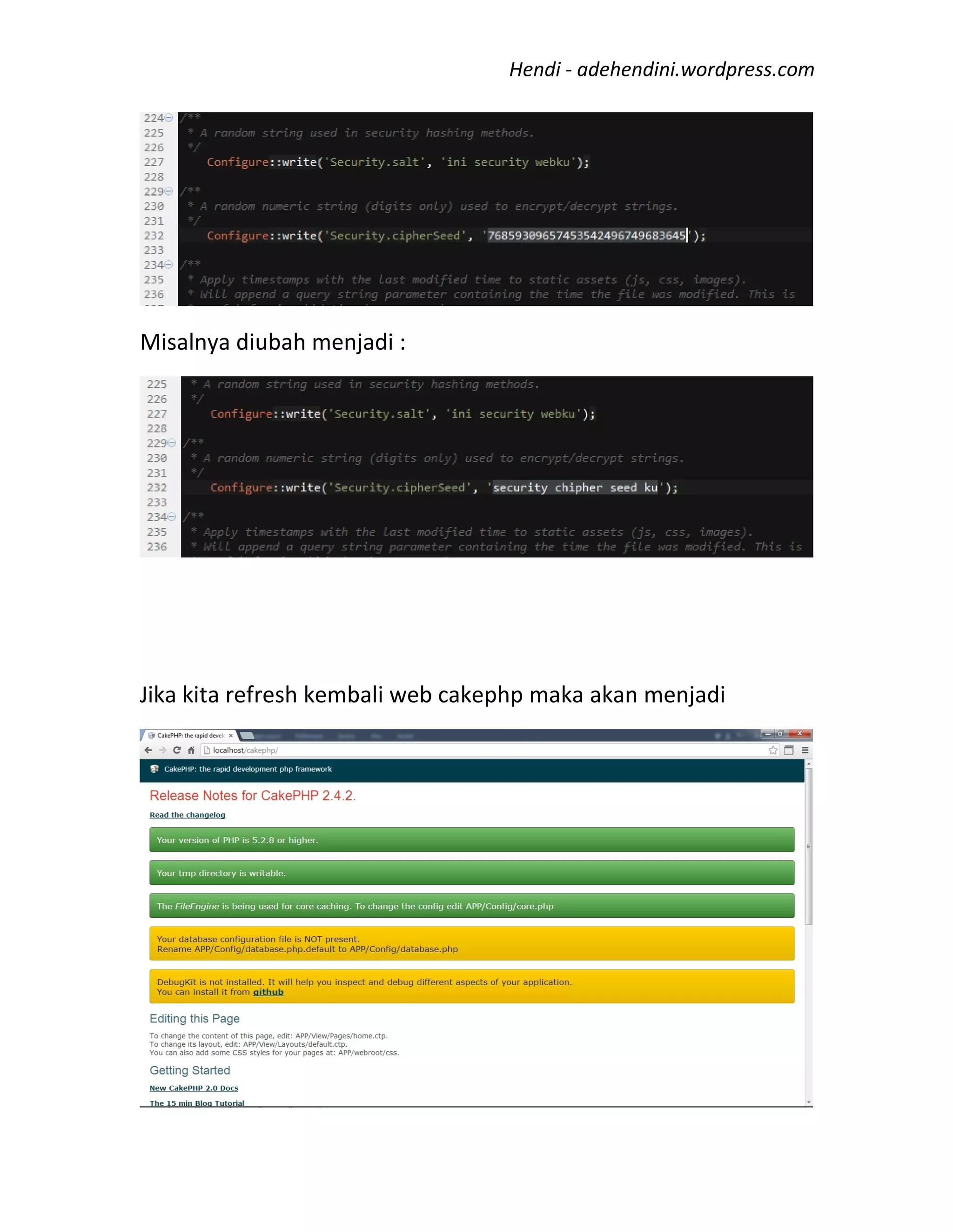 Installasi dan Konfigurasi Framework CakePhp | PDF