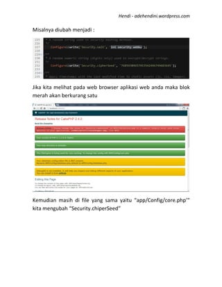 Installasi dan Konfigurasi Framework CakePhp | PDF