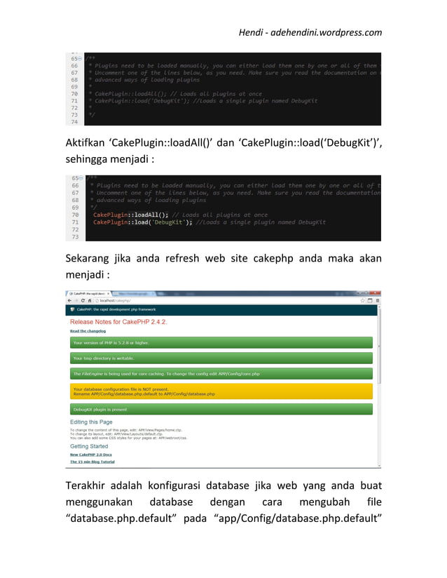 Installasi dan Konfigurasi Framework CakePhp | PDF