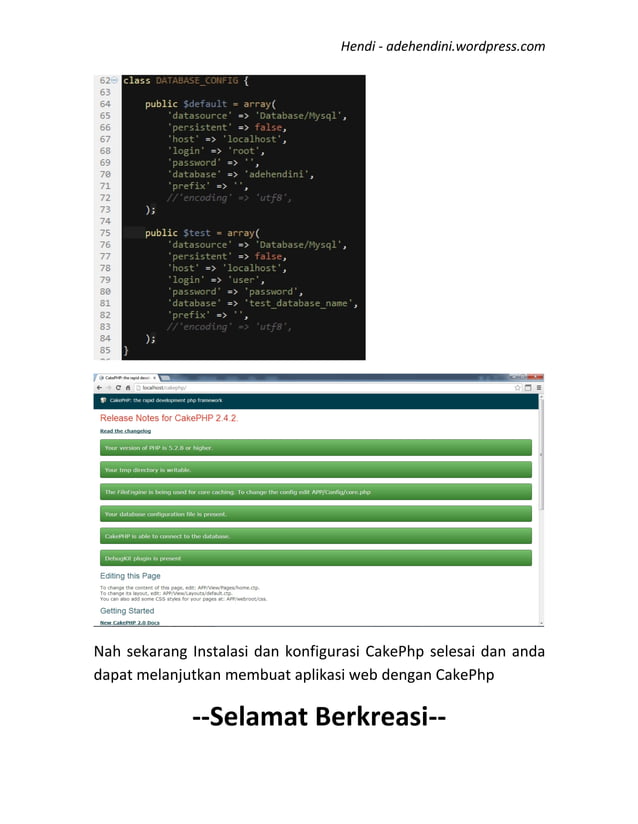 Installasi dan Konfigurasi Framework CakePhp | PDF