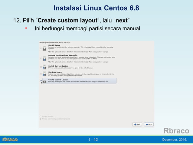 Installasi linux centos 6.8 | PPT