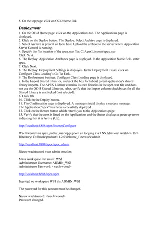 Installatieverslag Oracle Apex 4.0 | PDF