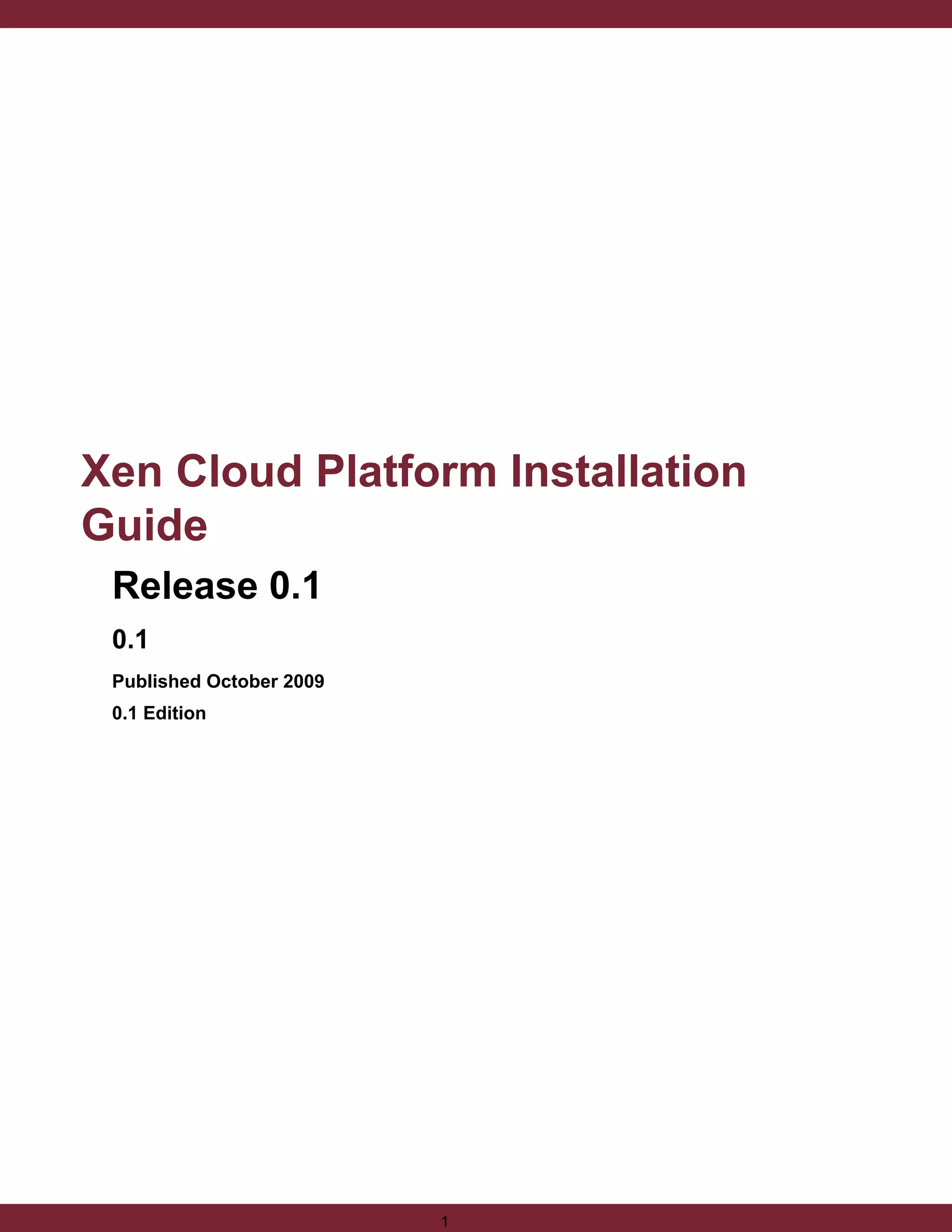 Xen Cloud Platform Installation Guide | PDF