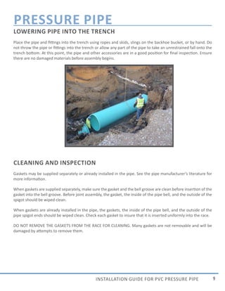 Installation Guide for Gasketed Joint PVC Pressure Pipe | PDF