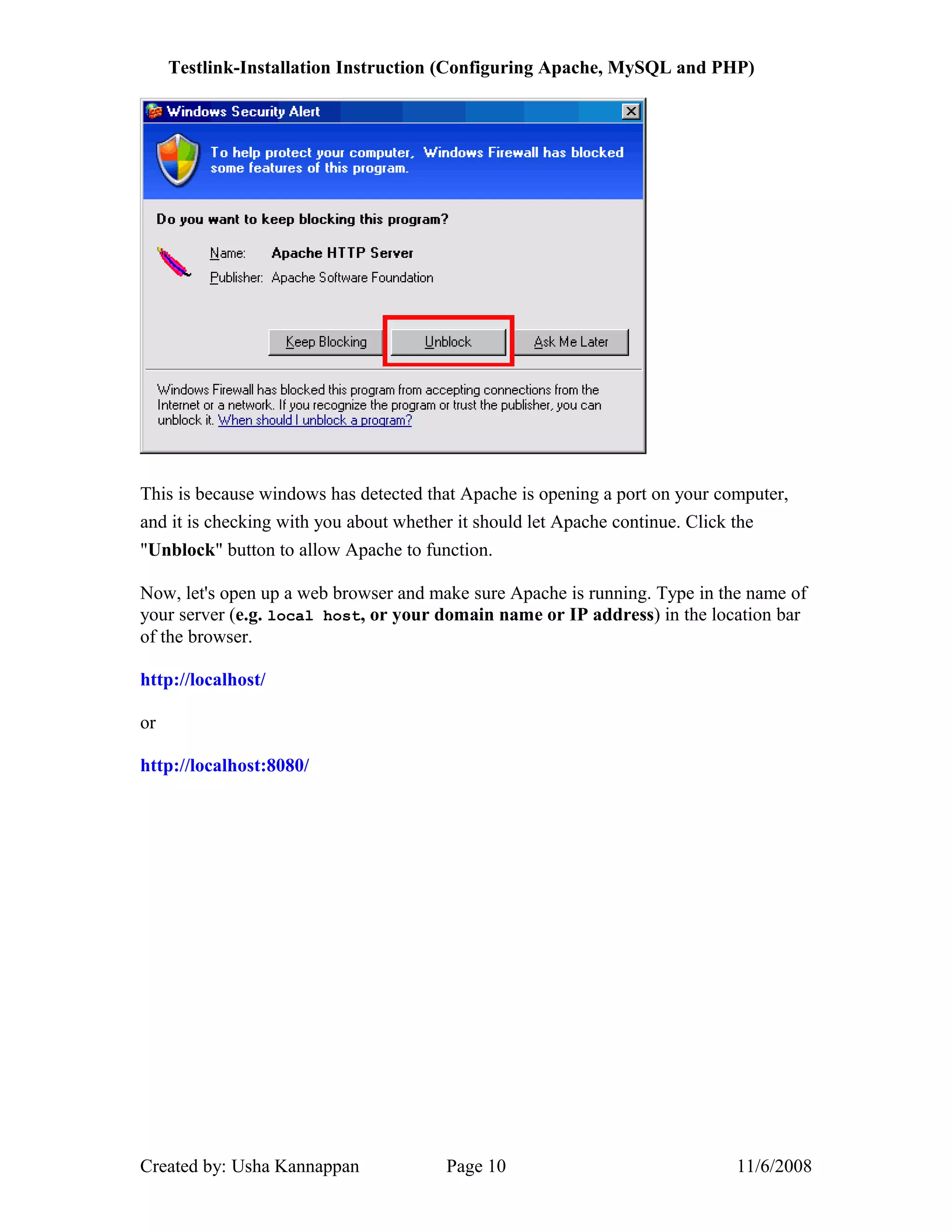 Installation instruction of Testlink | PDF