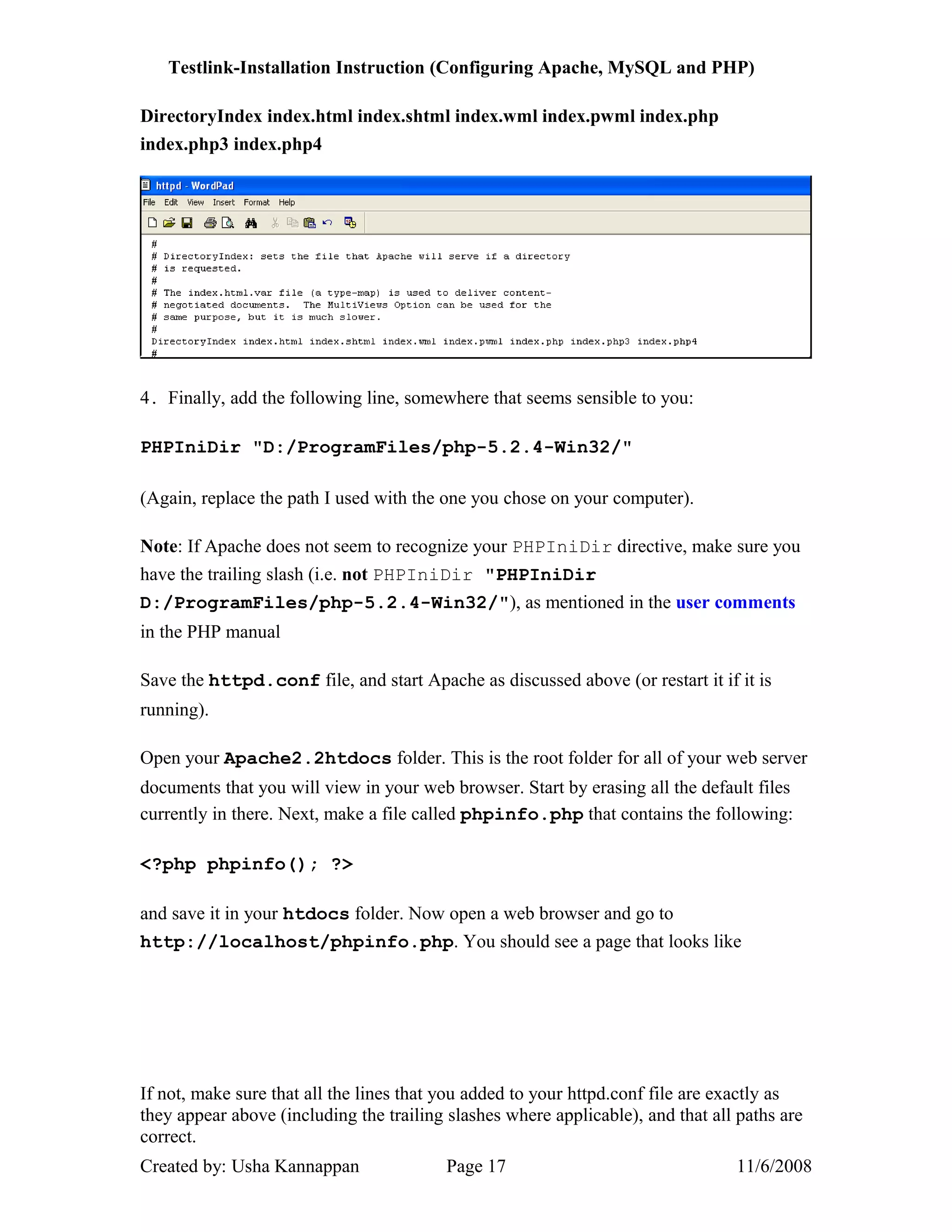 Installation instruction of Testlink | PDF