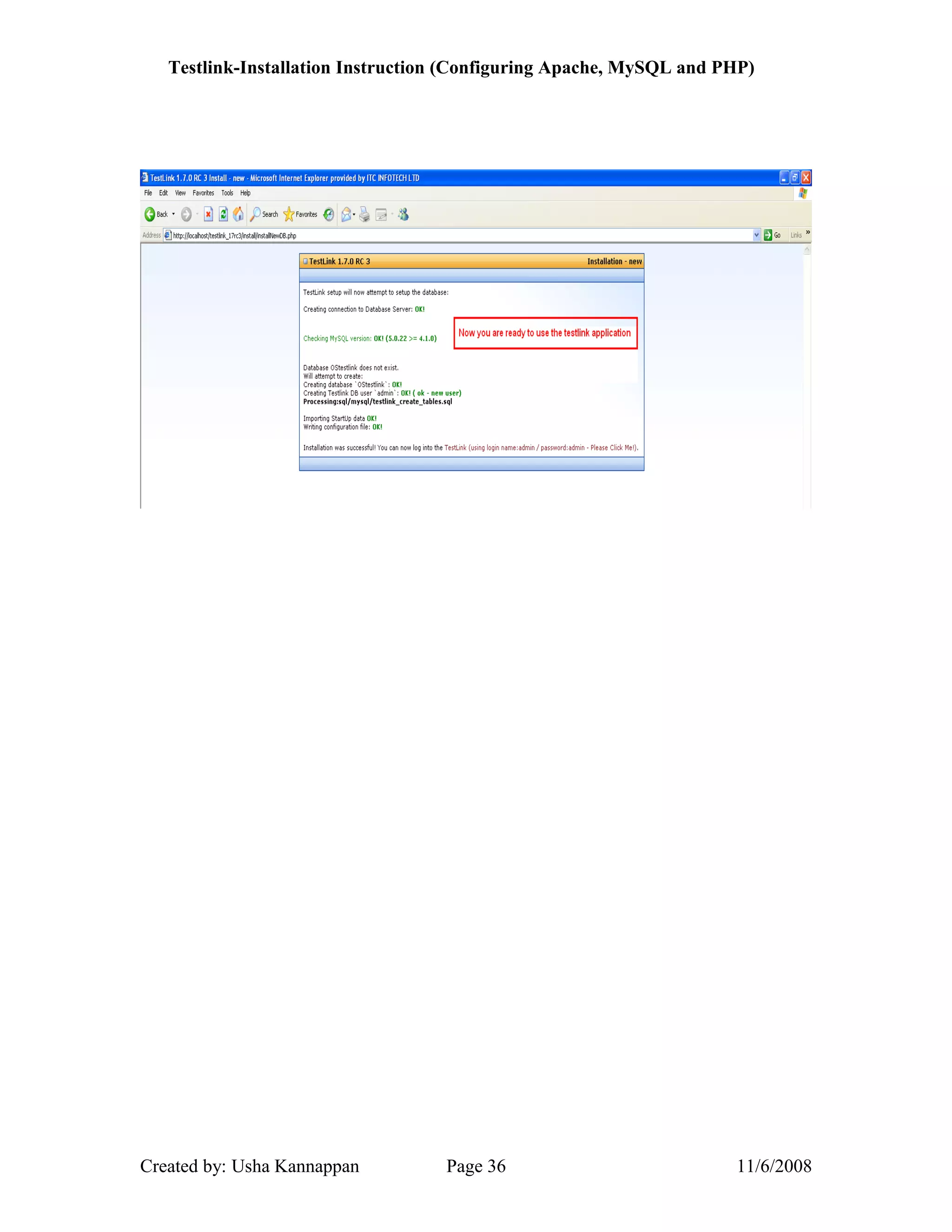 Installation instruction of Testlink | PDF