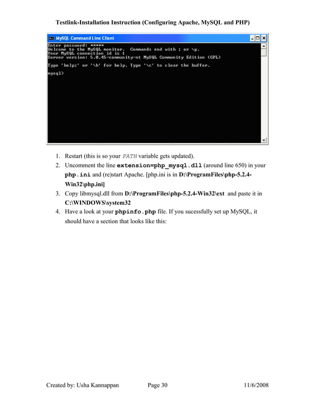 Installation instruction of Testlink | PDF