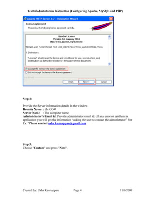 Installation instruction of Testlink | PDF