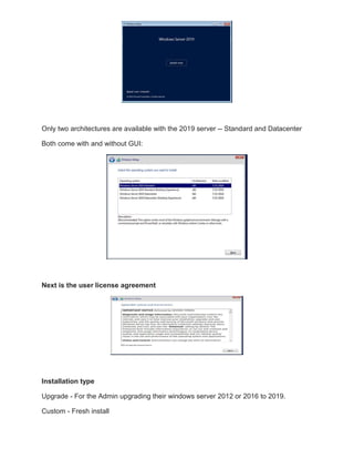 Installation windows server 2019 standard | PDF