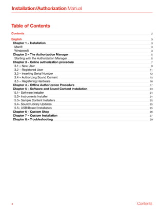 Installation and authorization manual | PDF