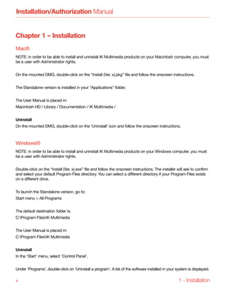 Installation and authorization manual | PDF