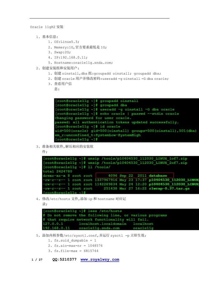 Installation and configuration 11g r2 | PDF