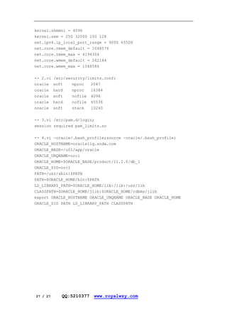 Installation and configuration 11g r2 | PDF