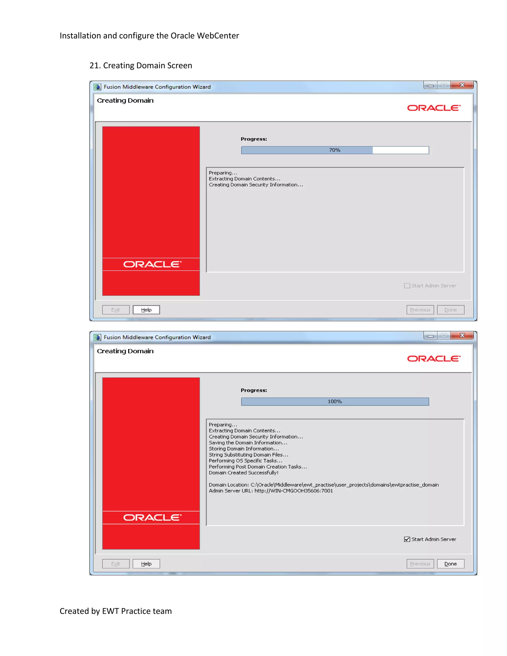 Installation and configure the oracle webcenter | PDF
