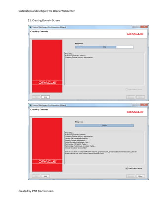 Installation and configure the oracle webcenter | PDF