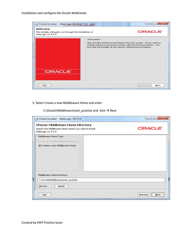 Installation and configure the oracle webcenter | PDF
