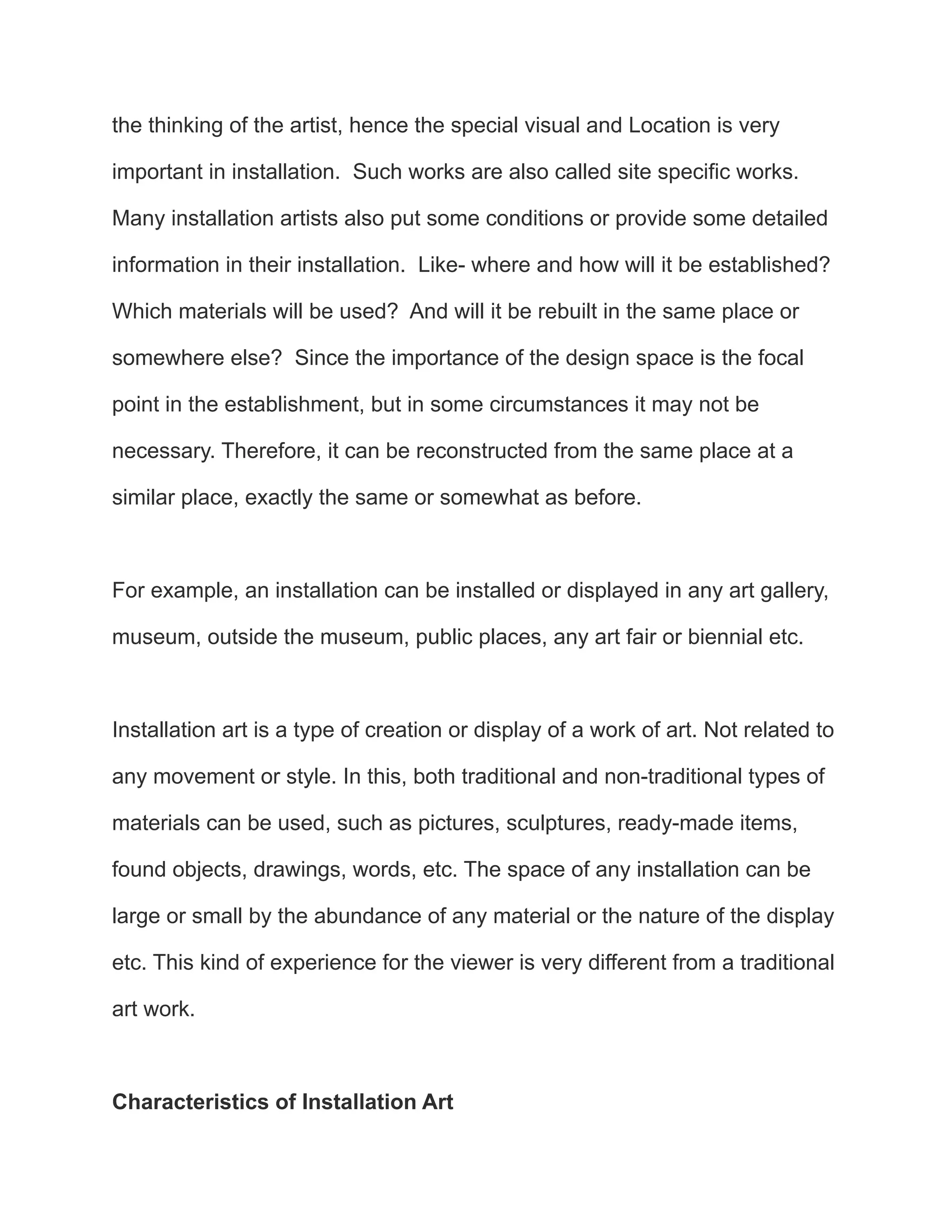 What is Installation Art ? | PDF