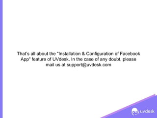 Installation & Configuration of Facebook App | PPTX
