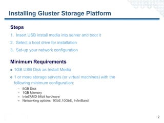 How to Install Gluster Storage Platform | PDF