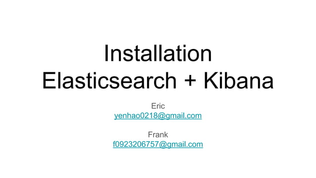 Installation elasticsearch + kibana | PDF Installation elasticsearch + kibana | PDF