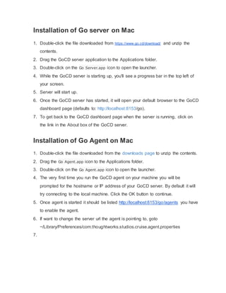 Installation of Go Server and Go Agent | DOCX