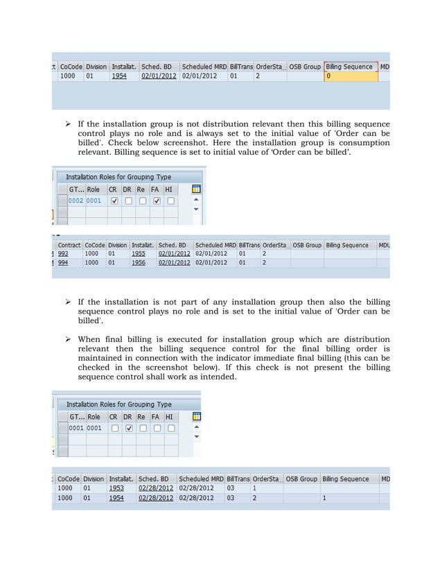 SAP ISU : Installation Groups - Billing Sequence Control | PDF