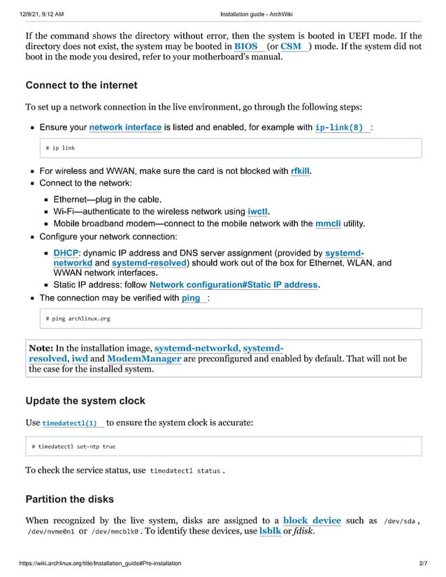 Installation guide arch wiki | PDF