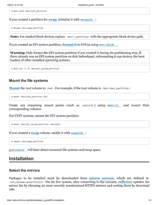 Installation guide arch wiki | PDF