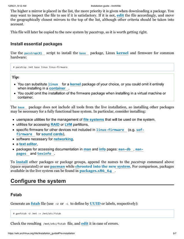 Installation guide arch wiki | PDF