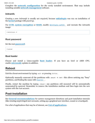 Installation guide arch wiki | PDF