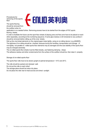 Enlio Sports Flooring installation | DOC