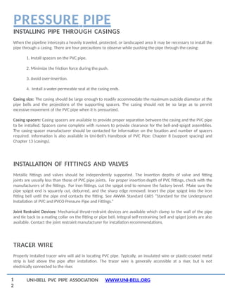 Installation Guide for Gasketed Joint PVC Pressure Pipe | PPTX