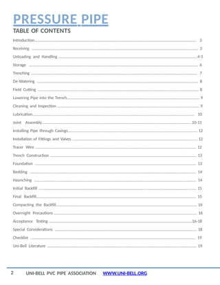 Installation Guide for Gasketed Joint PVC Pressure Pipe | PPTX