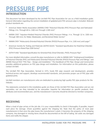 Installation Guide for Gasketed Joint PVC Pressure Pipe | PPTX