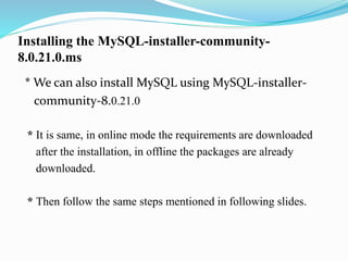 Installation guide for mysql in windows | PPTX
