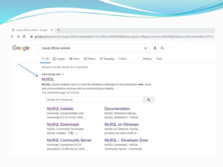 Installation guide for mysql in windows | PPTX