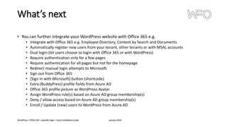 WordPress + Office 365 | Quick Installation Guide v9.6 | PPT