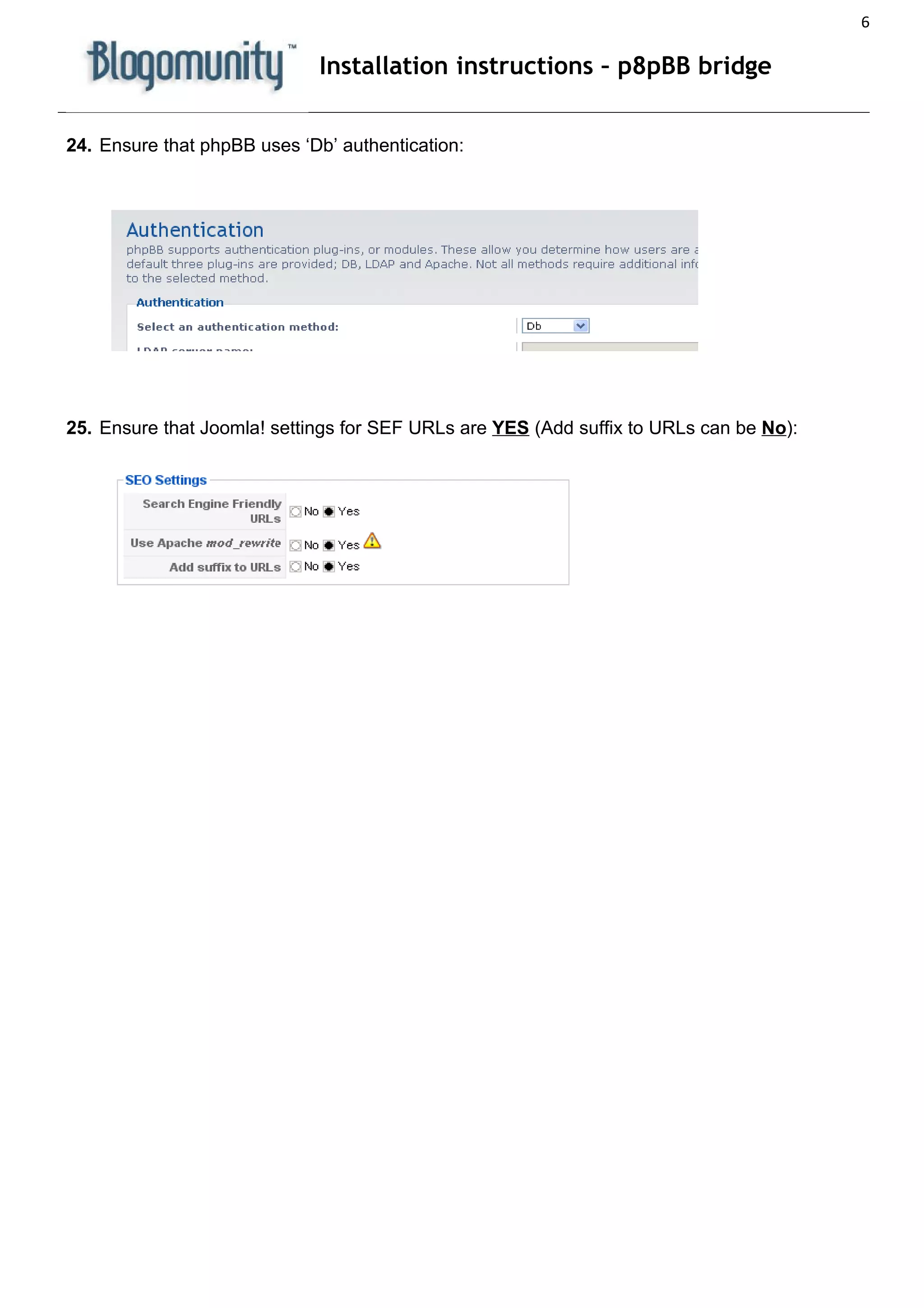 Installation instructions p8p bb bridge | DOC