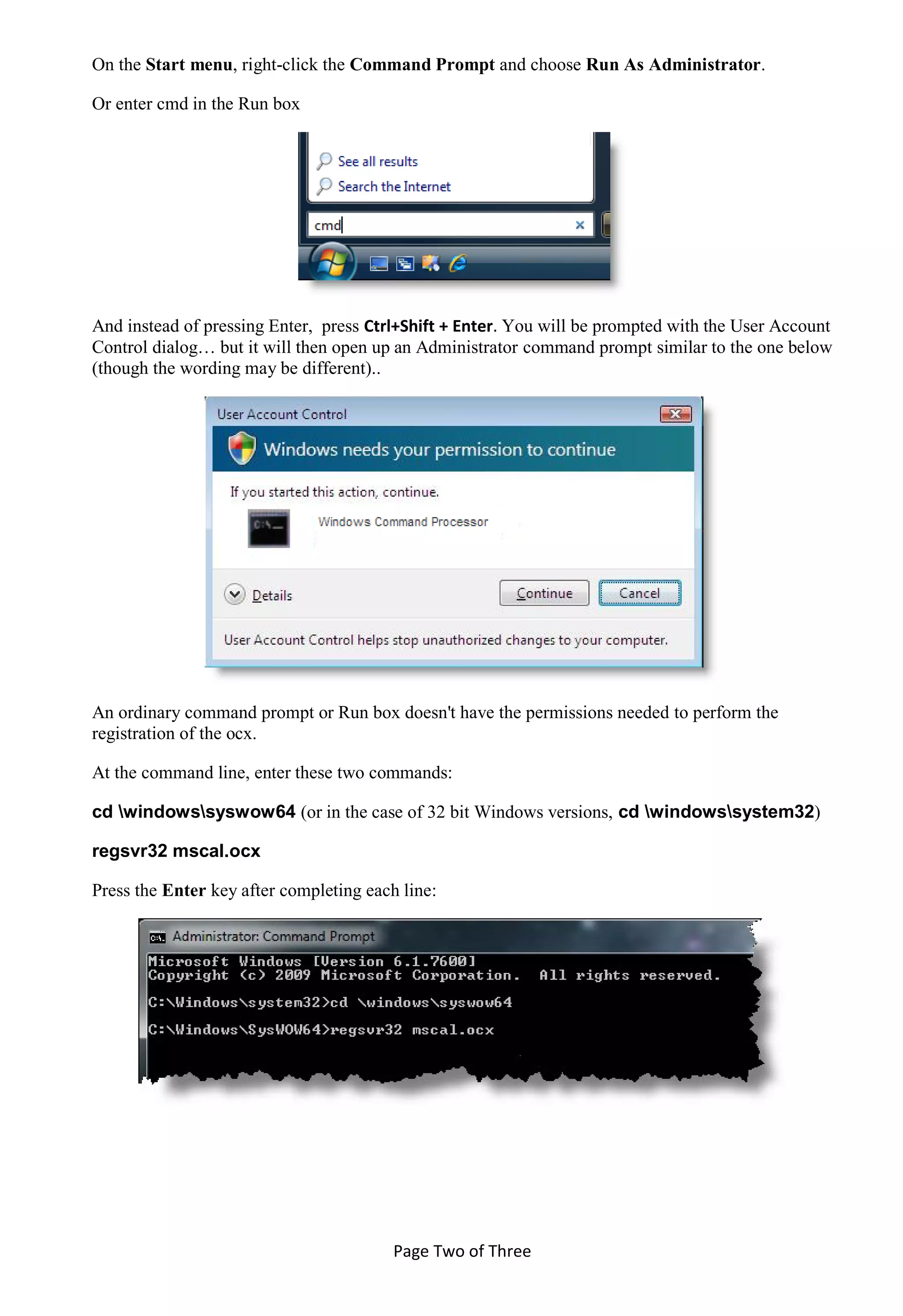 Installation instructions for mscal | PDF