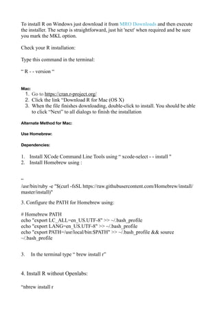 Installation instructions for R | PDF