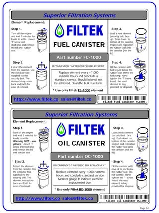 BYPASS OIL FILTER - installation manual | PDF