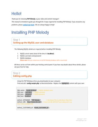 PHP Melody Installation Manual | PDF