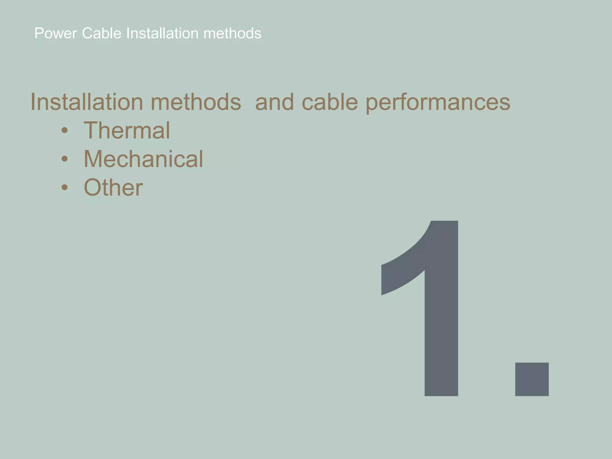 Power cable - Installation methods | PDF